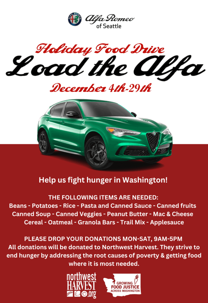 Load the Alfa Food Drive | Alfa Romeo of Seattle