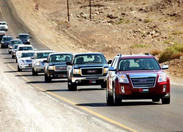 GMC SUVs and Trucks Lead Convoy...
