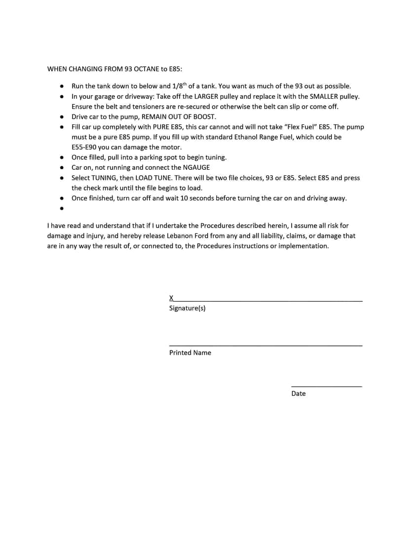 LFP Legal Disclaimers & Waivers | Lebanon Ford Performance